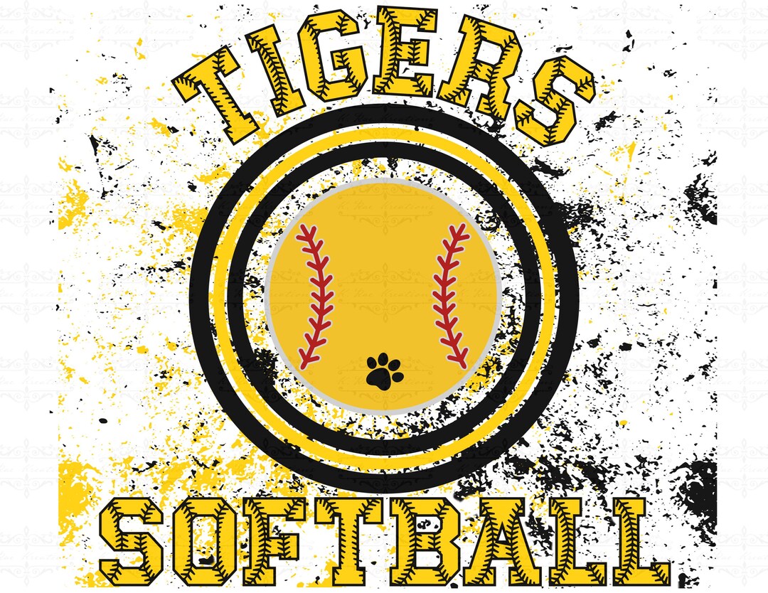 Tigers Softball PNG: Black and Yellow Digital Design (digital Download ...