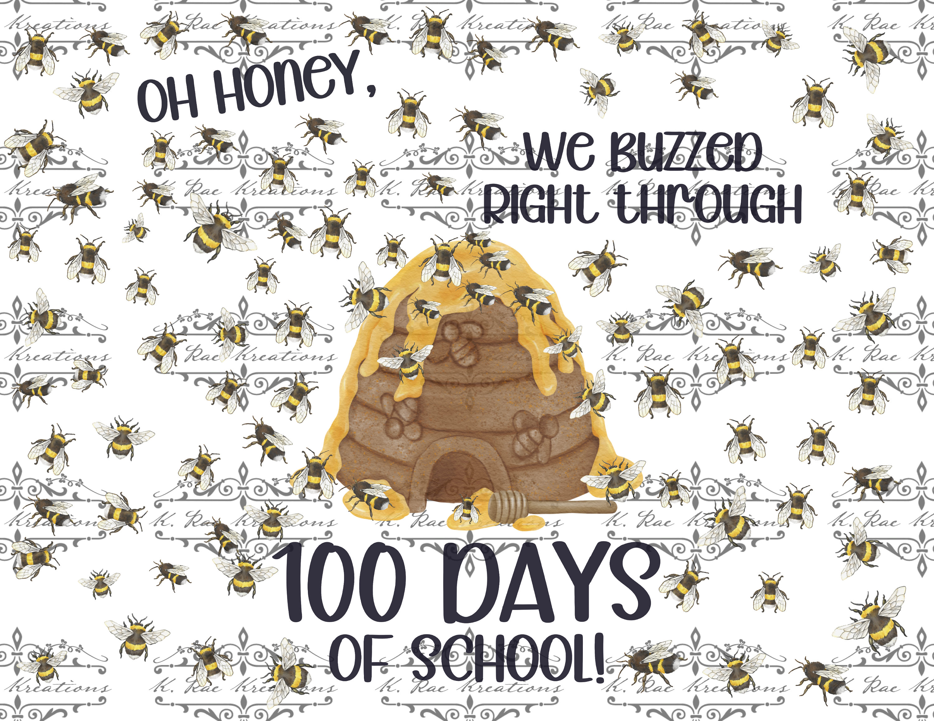 100 Days of School PNG: Bee Digital Design (digital Download) - Etsy