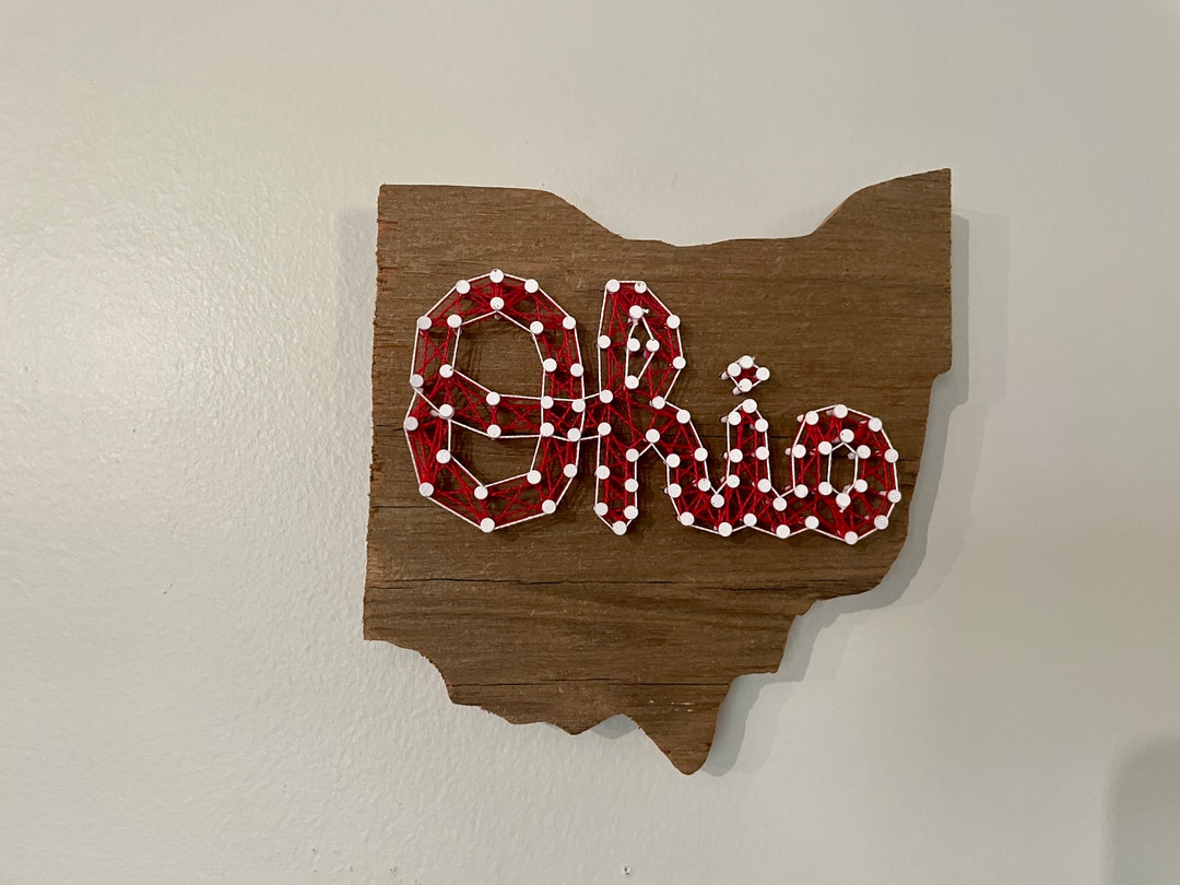 6 X 6 Ohio Wooden String Art State String Art OHIO Wood - Etsy