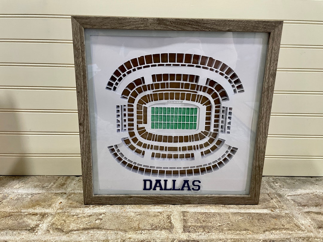 Dallas Stadium Replica Shadow Box, Sports Stadium in Dallas, Football ...