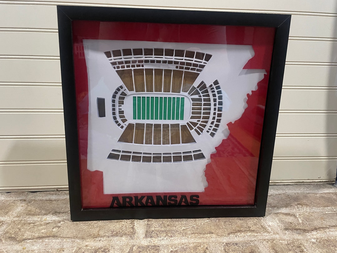Football Stadium Replica Shadow Box, Sports Stadium in Arkansas ...