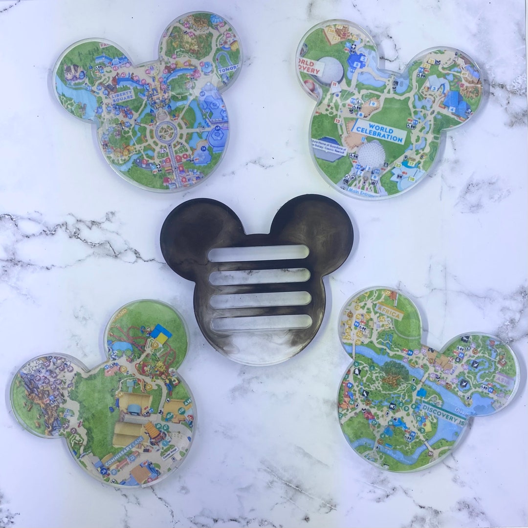 Resin Mickey Park Coasters Set of 4 - Etsy