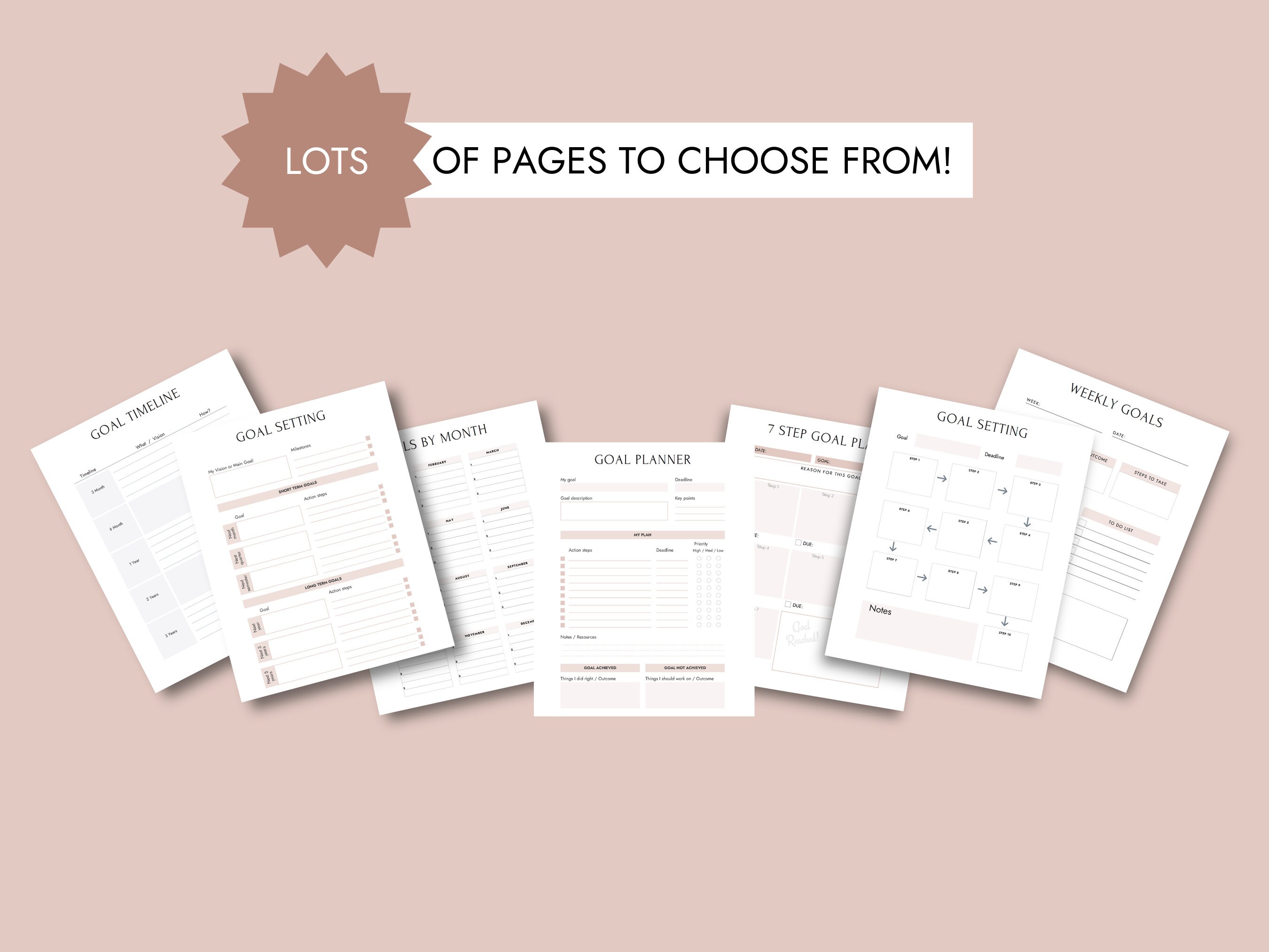 Goals Planner | Printable Goals Binder | Goals Tracker | Goal Setting ...