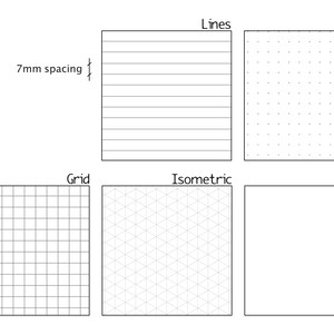 Printable Notes Insert With 7mm Spacing Line Dot Grid Isometric Paper ...
