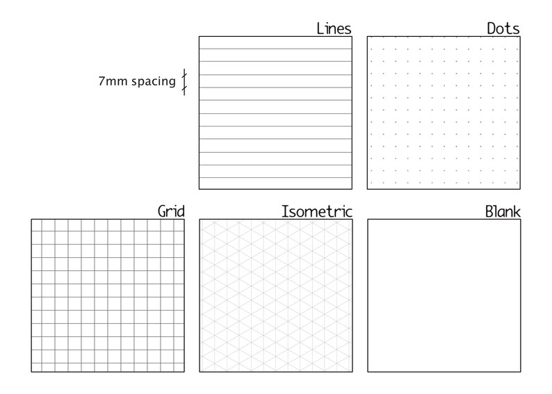 Printable Notes Insert With 7mm Spacing Line Dot Grid Isometric Paper ...