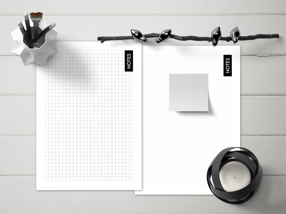 Printable Notes Insert With 7mm Spacing Line Dot Grid Isometric Paper ...