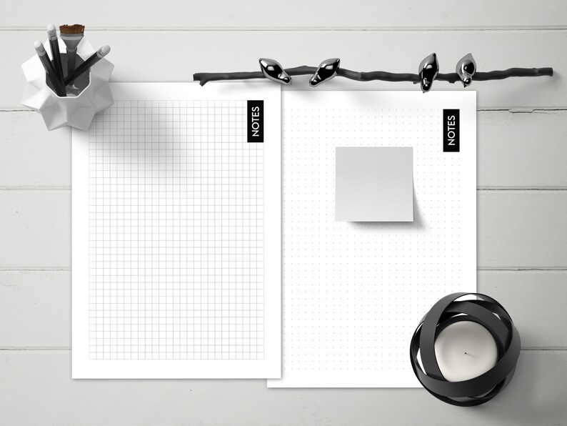 Printable Notes Insert With 7mm Spacing Line Dot Grid Isometric Paper ...