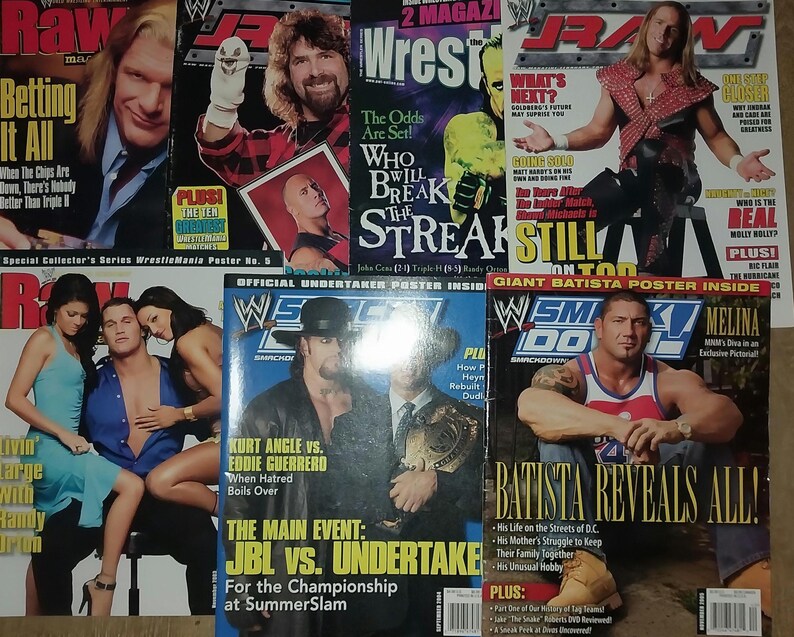 WWE WWF RAW and Smackdown Magazines - Etsy