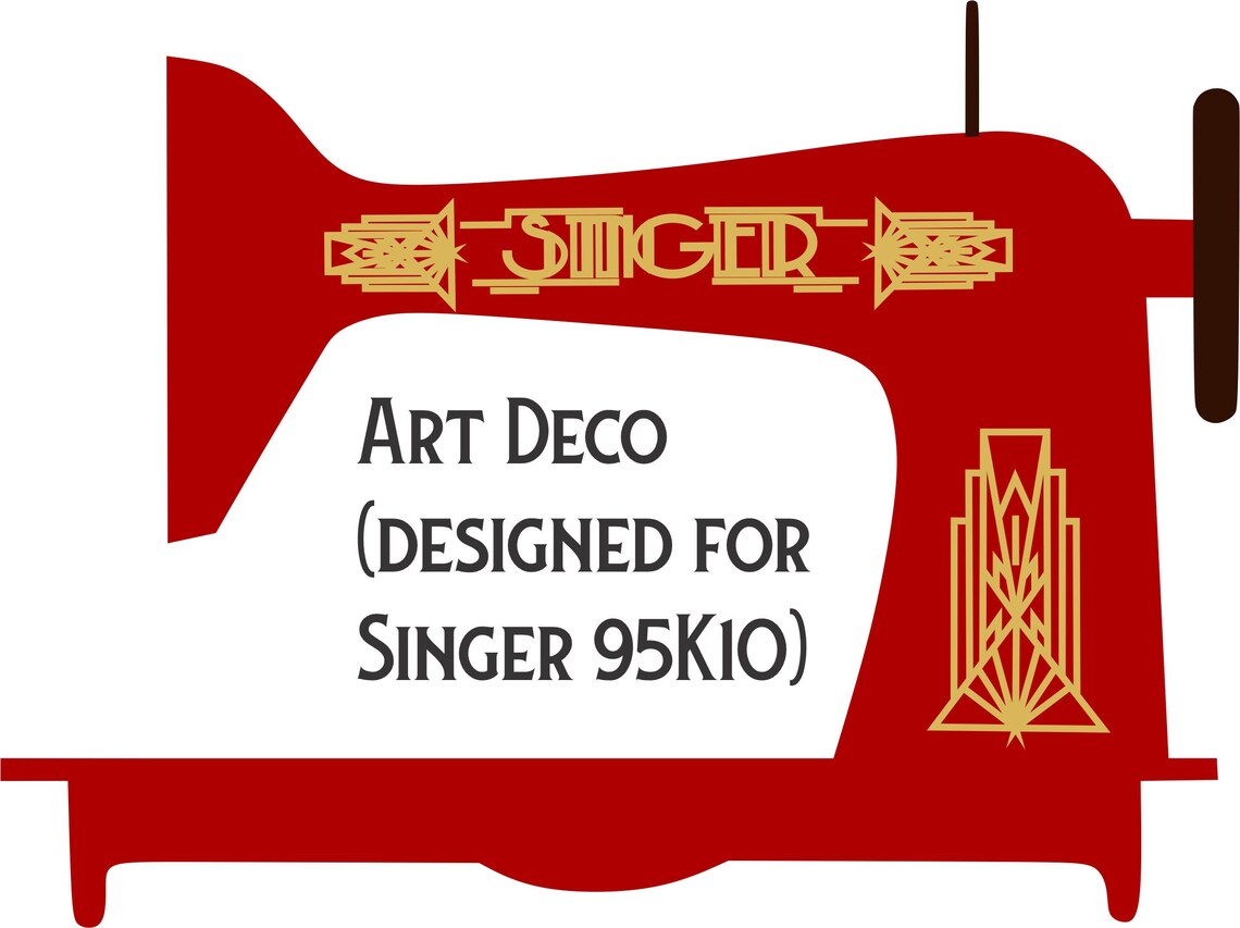 Art Deco Decals Custom Designed for Singer 95K Series Industrial Sewing ...