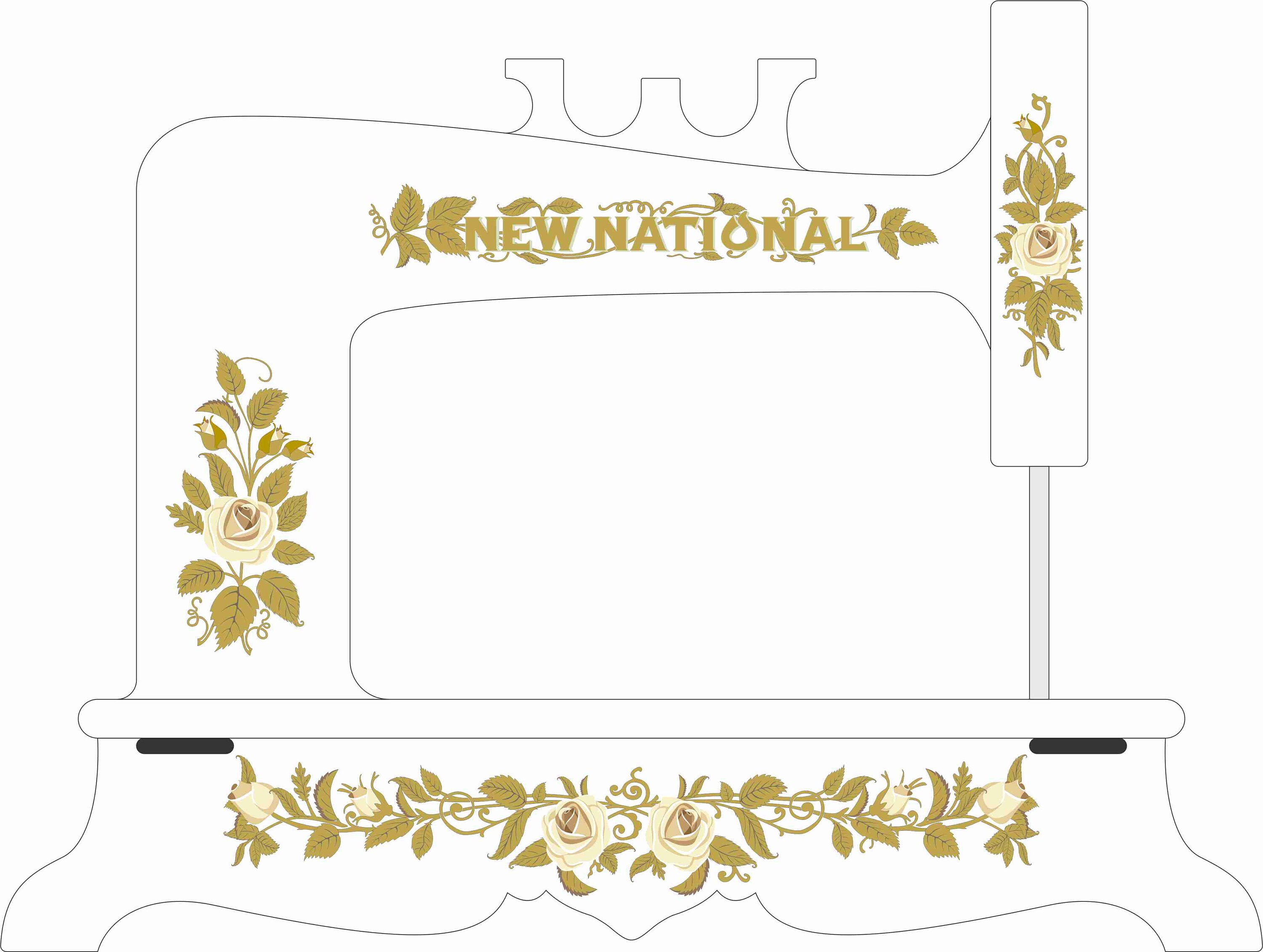 New National Sewing Machine Waterslide Decals (gold Base) - Etsy