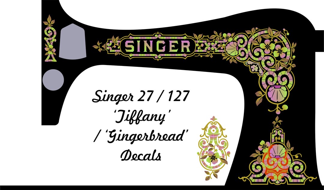 Calcomanías Singer 27K y 127K 'Tiffany' o 'Gingerbread' Sewing Machine ...