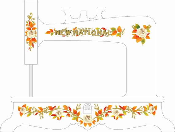 New National Sewing Machine Waterslide Decals coloured - Etsy