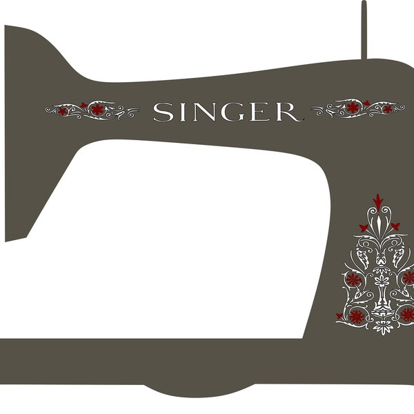 Singer Sewing Machine Decal Filigree - Etsy