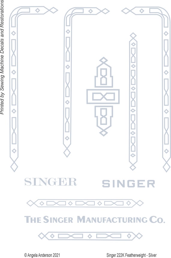 Singer 222K Featherweight Sewing Machine Waterslide Decals - Etsy