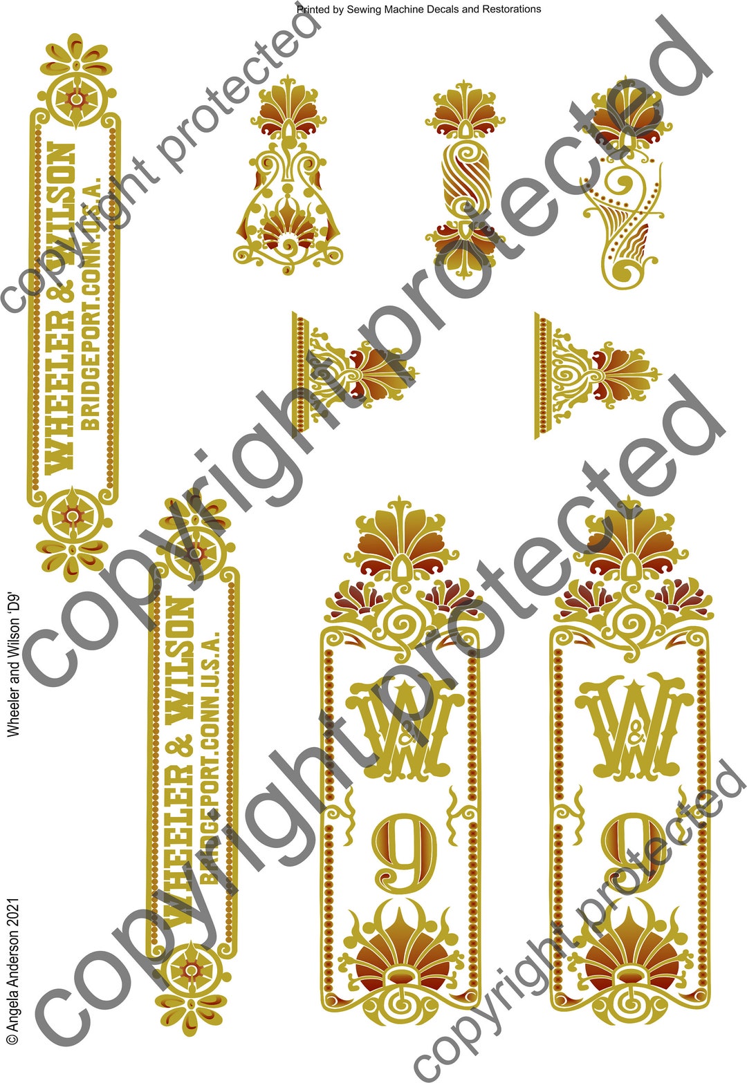 Wheeler and Wilson D9 Sewing Machine Waterslide Decals - Etsy