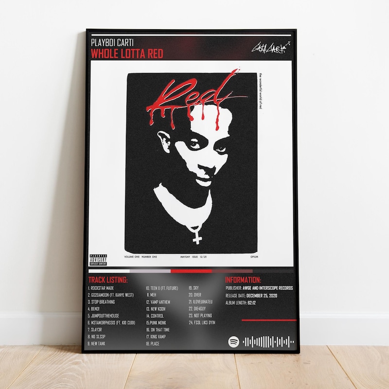 Whole Lotta Red Poster - Etsy