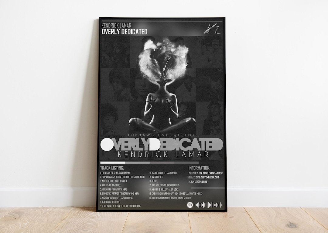 KENDRICK LAMAR - Overly Dedicated Music Album - Digital Print - Music ...