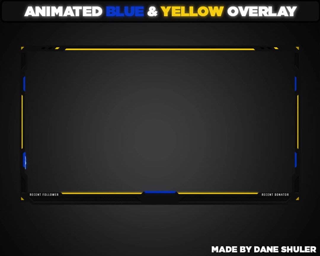 ANIMATED "blue & Yellow" Stream Overlay - Twitch - Youtube - Overlay ...