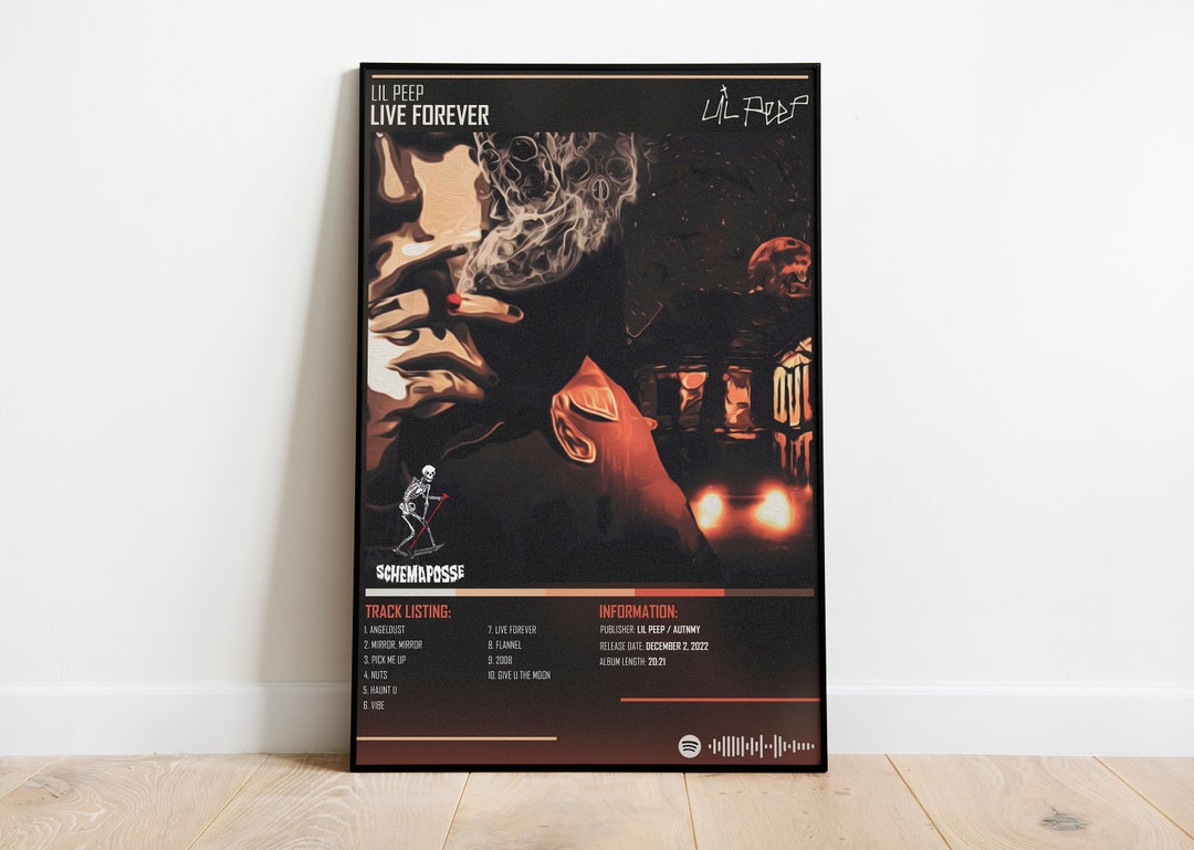 Lil Peep - Live Forever Album Cover Poster - Vintage Music Print - Etsy
