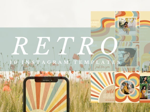 10 Retro Instagram Templates Retro 1080x1080 Templates | Etsy