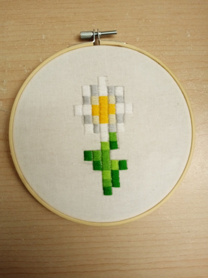 Minecraft Daisy Flower Embroidery - Etsy