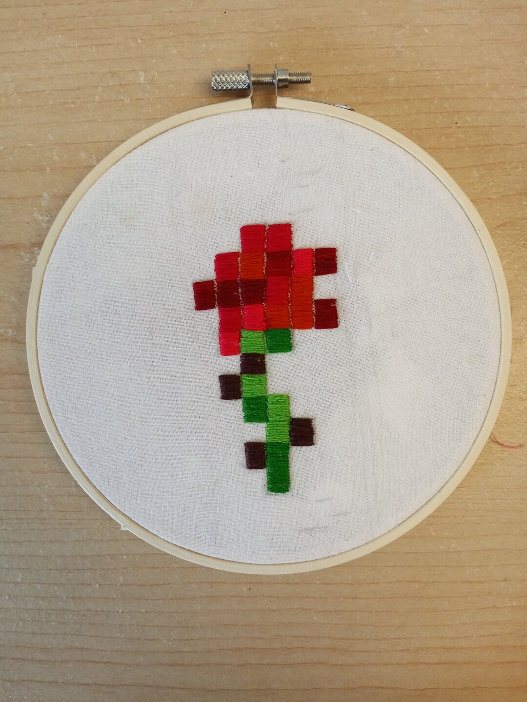 Minecraft Rose Flower Embroidery - Etsy