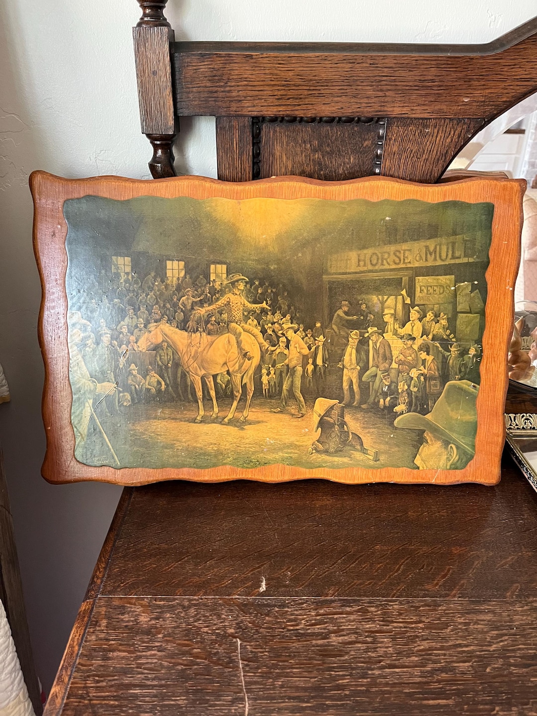 Chuck Dehaan Print on Wood Horse and Mule Auction - Etsy