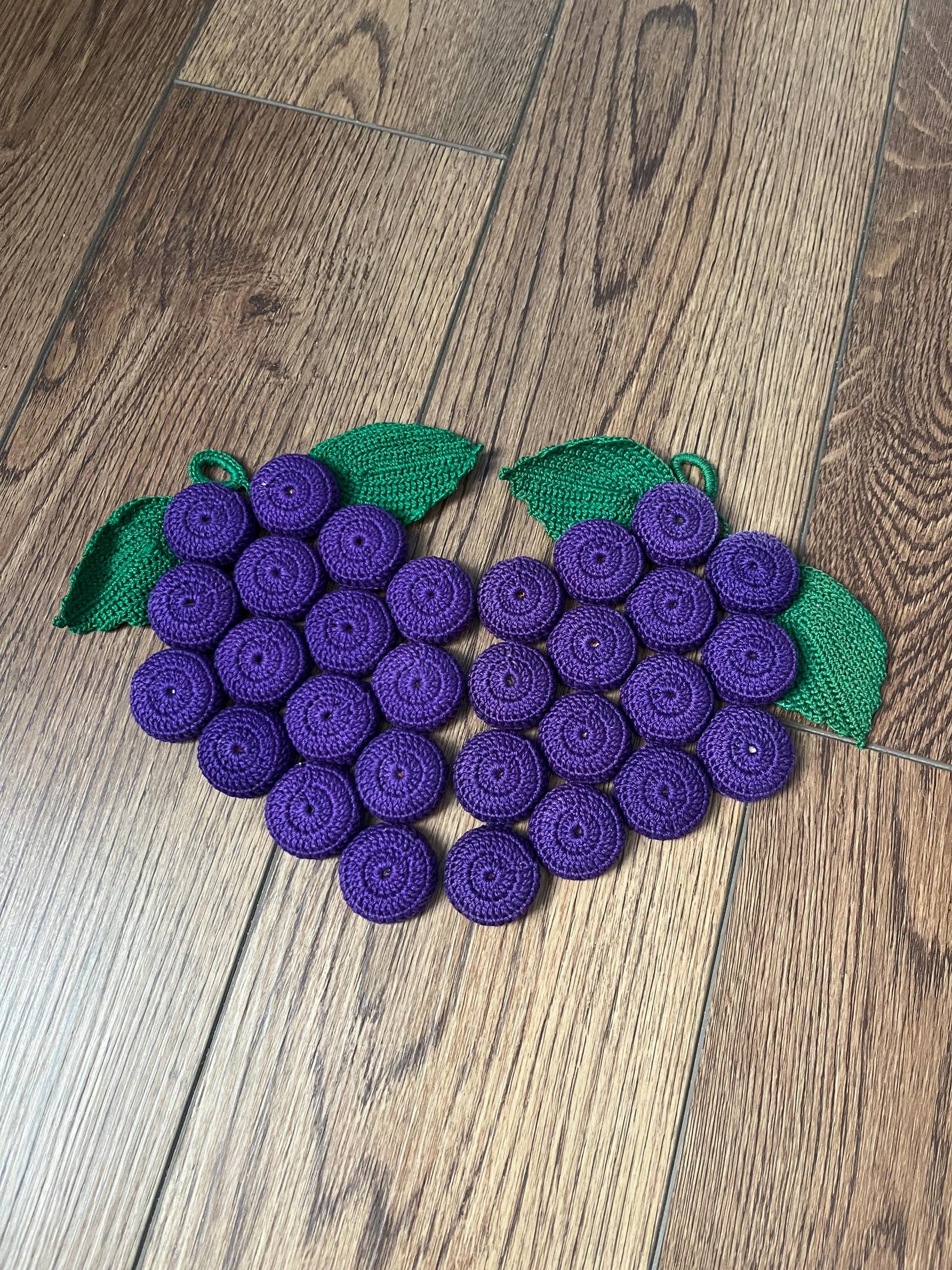 Crocheted Grape Cluster Bottle Cap Trivet Set of 2 - Etsy