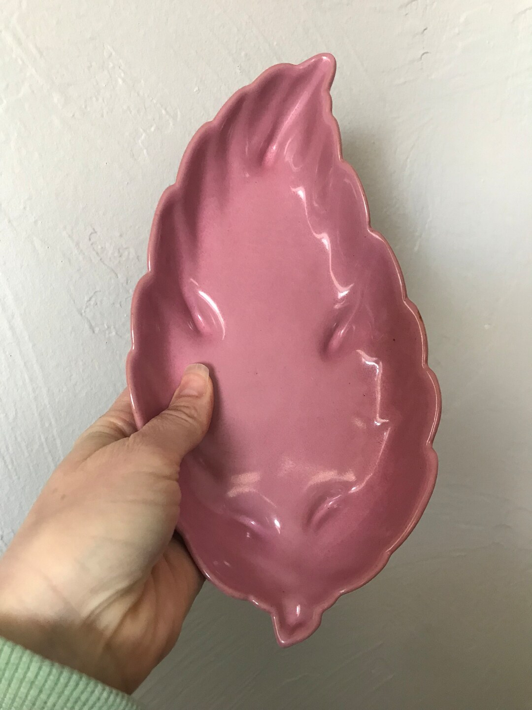 Frankoma Pink Leaf Bowl Stamped 225 - Etsy