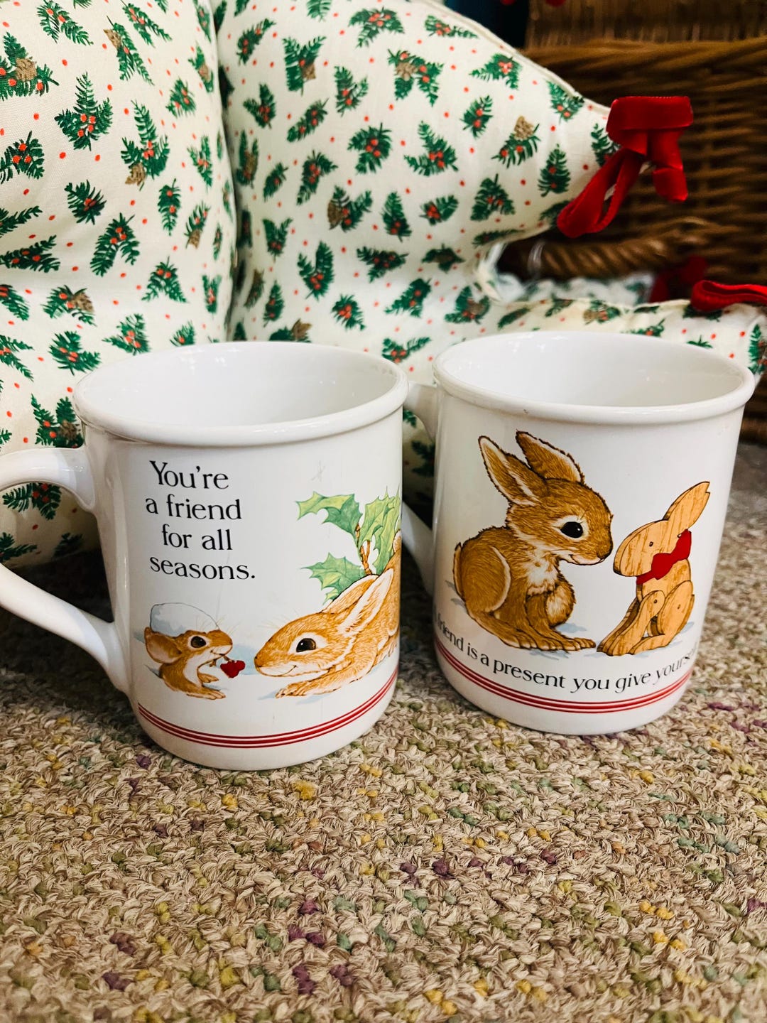 Vintage Christmas Bunny Rabbit Mugs Stamped Japan - Etsy