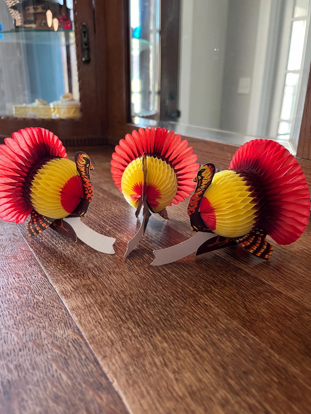 Vintage Die Cut Turkeys With Honeycomb Feathers Set of 3 - Etsy