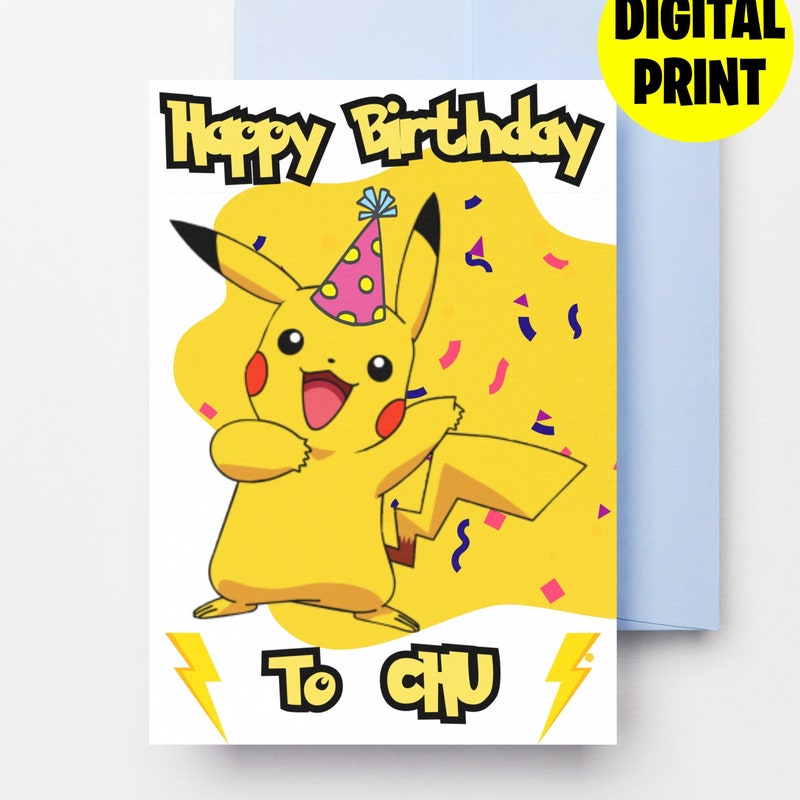 Pikachu Birthday Card - Etsy