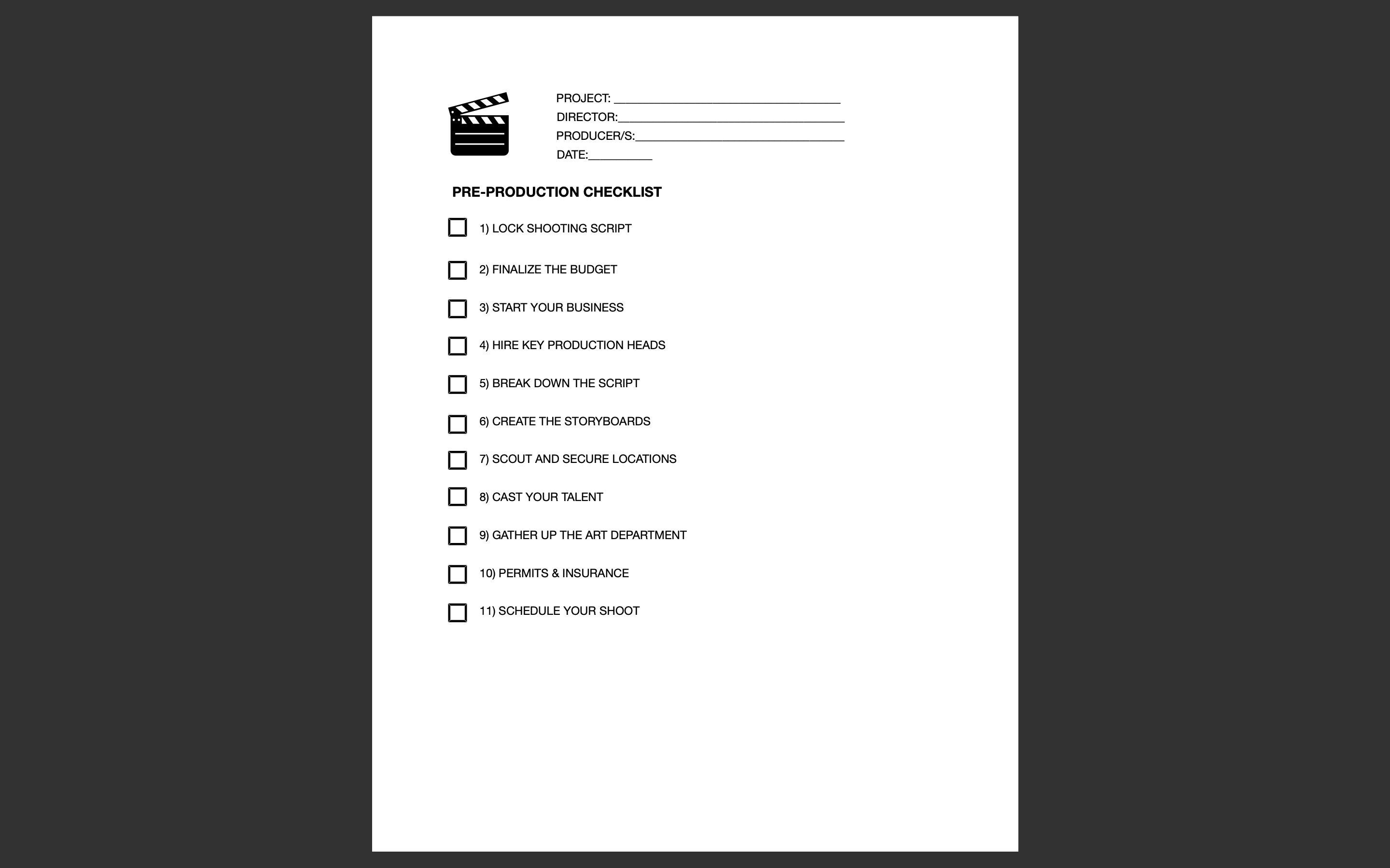 Pre-production Checklist - Etsy