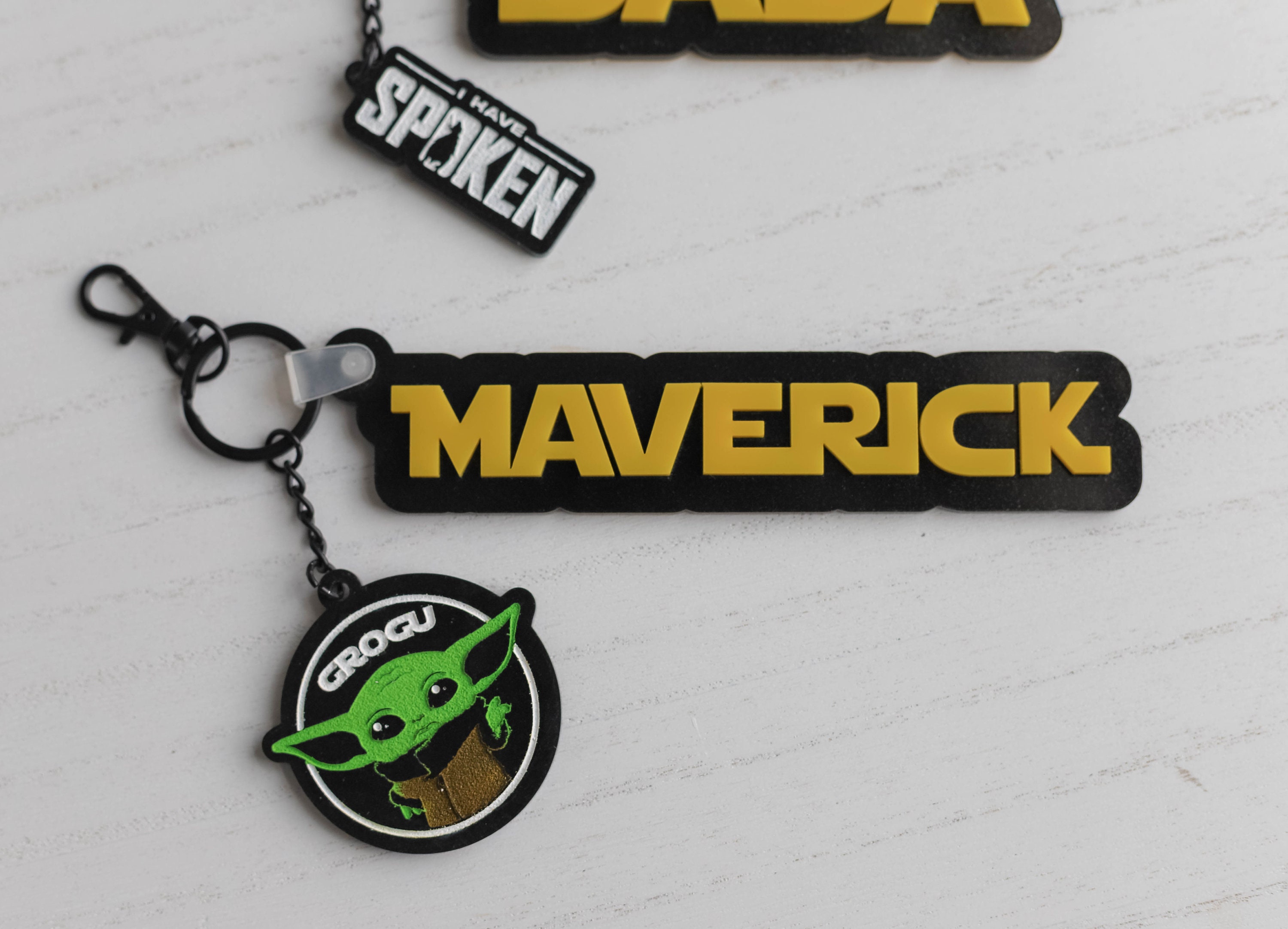 Custom Star Wars Backpack Name Keychain | 3D Name Tag with Charm ...