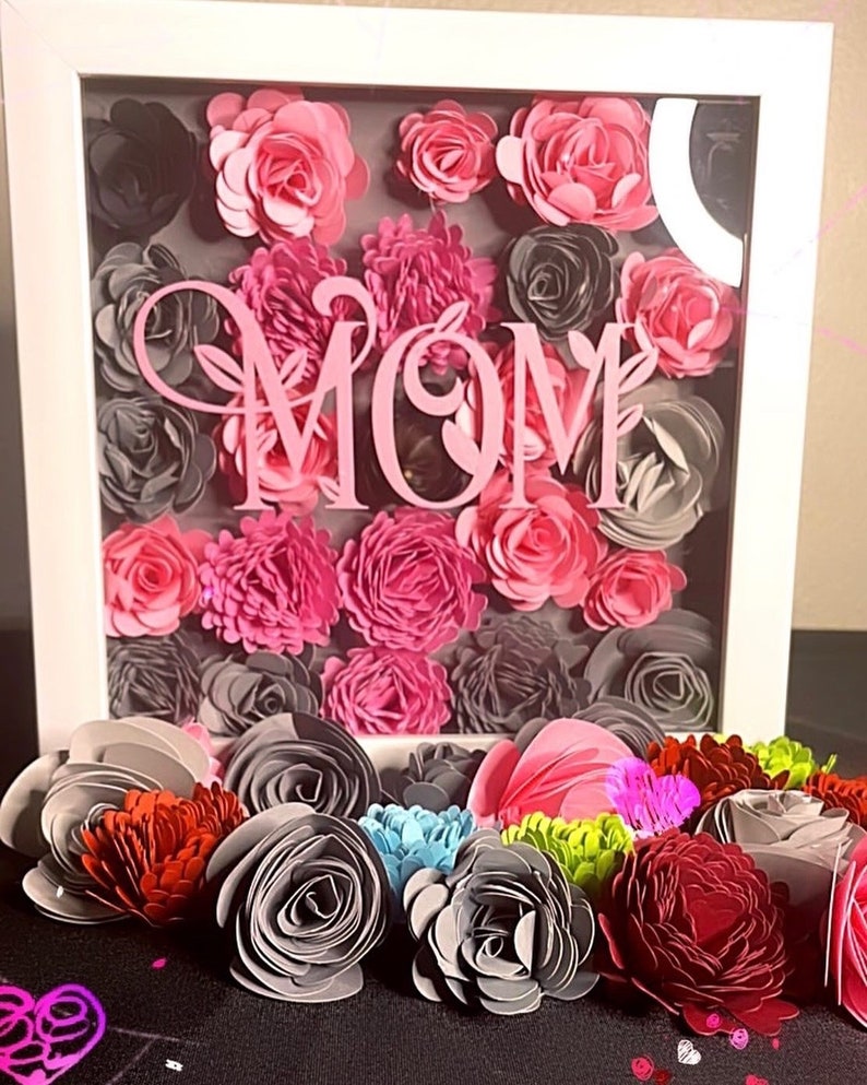 3D Rolled Paper Flowers Shadow Box - Etsy