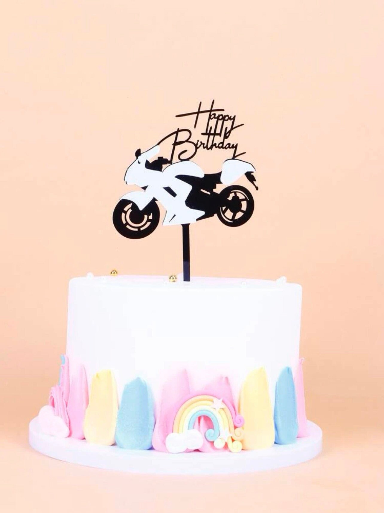 Birthday Cake Topper Motorcycle Theme Happy Birthday Cake - Etsy