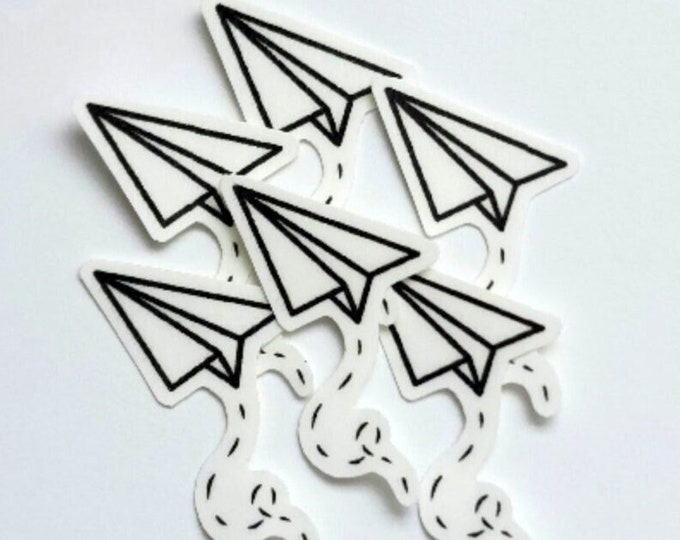 Paper Airplane Sticker (set of 5) - Etsy