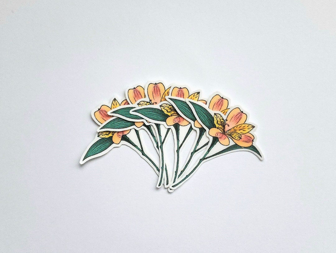 Tropical Flower Stickers (set of 6) - Etsy