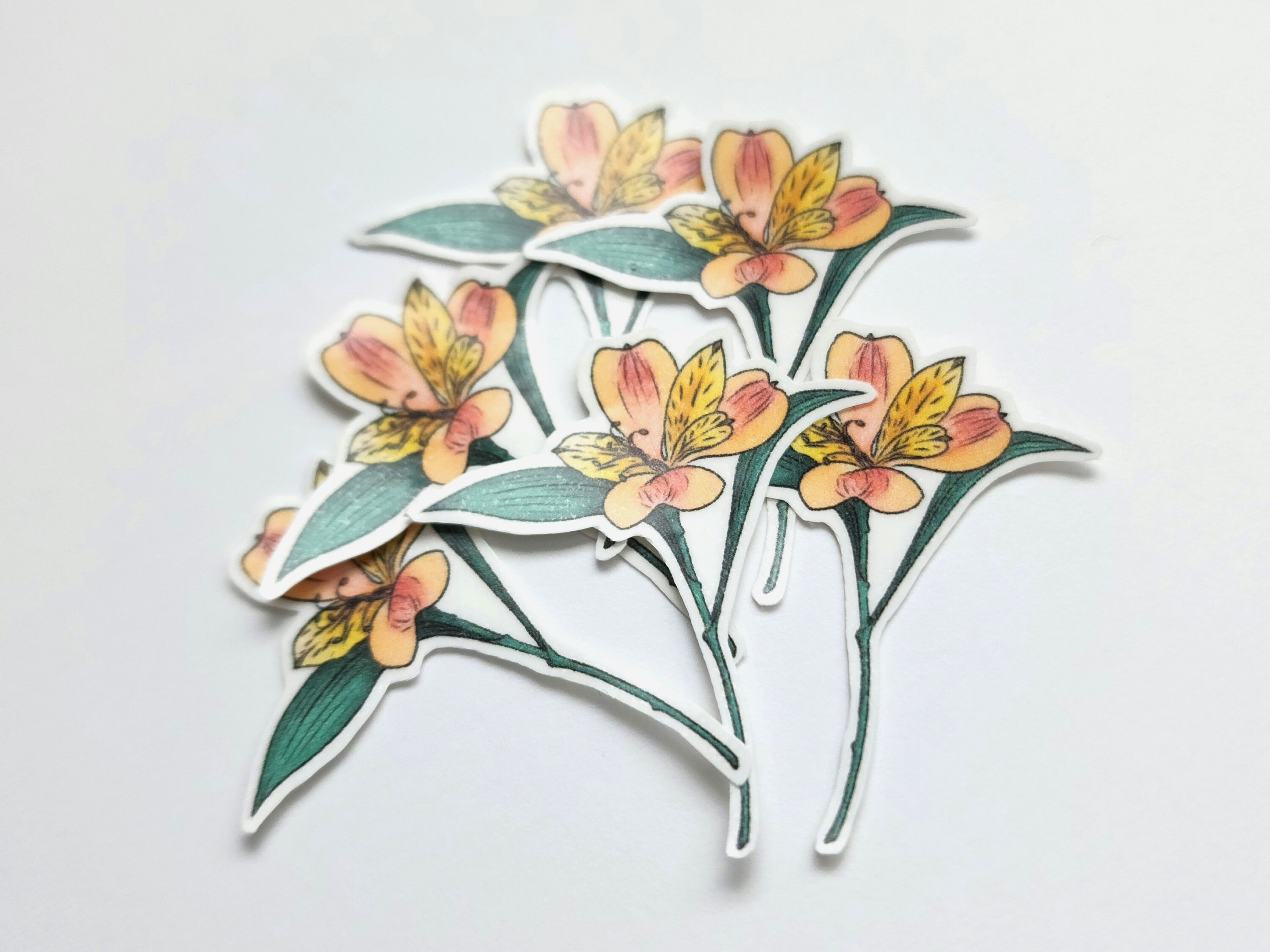 Tropical Flower Stickers (set of 6) - Etsy
