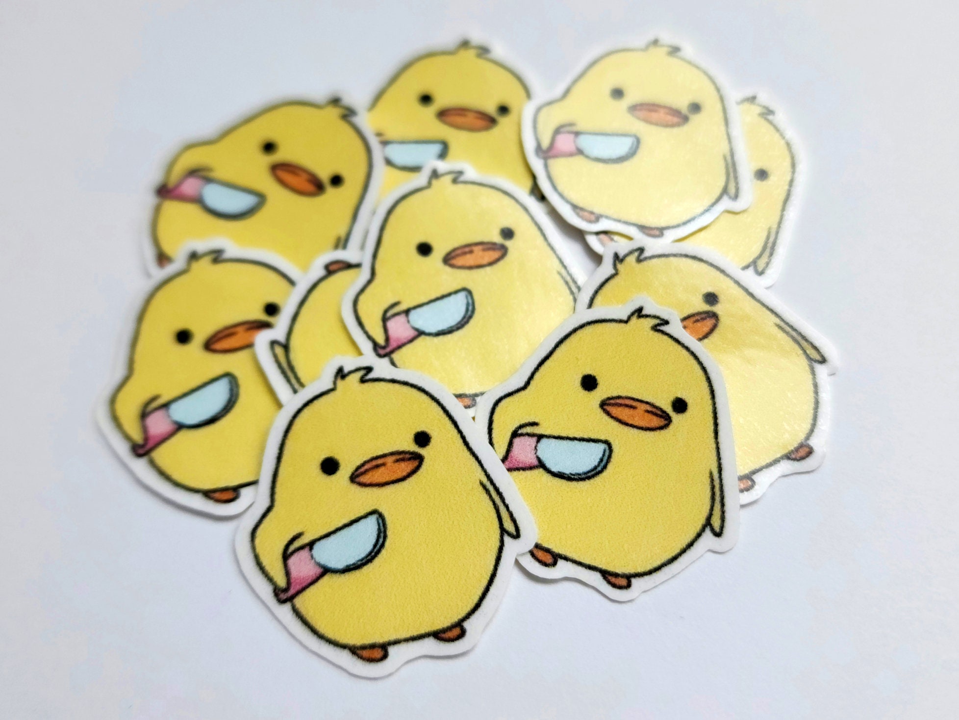 Duck With Knife Sticker (set of 10) - Etsy