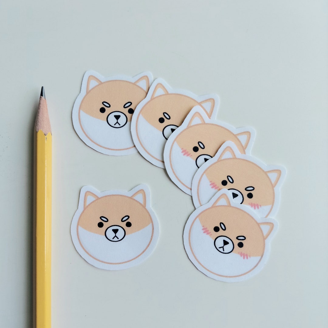 Angry Blushing Shiba Stickers set of 6 - Etsy