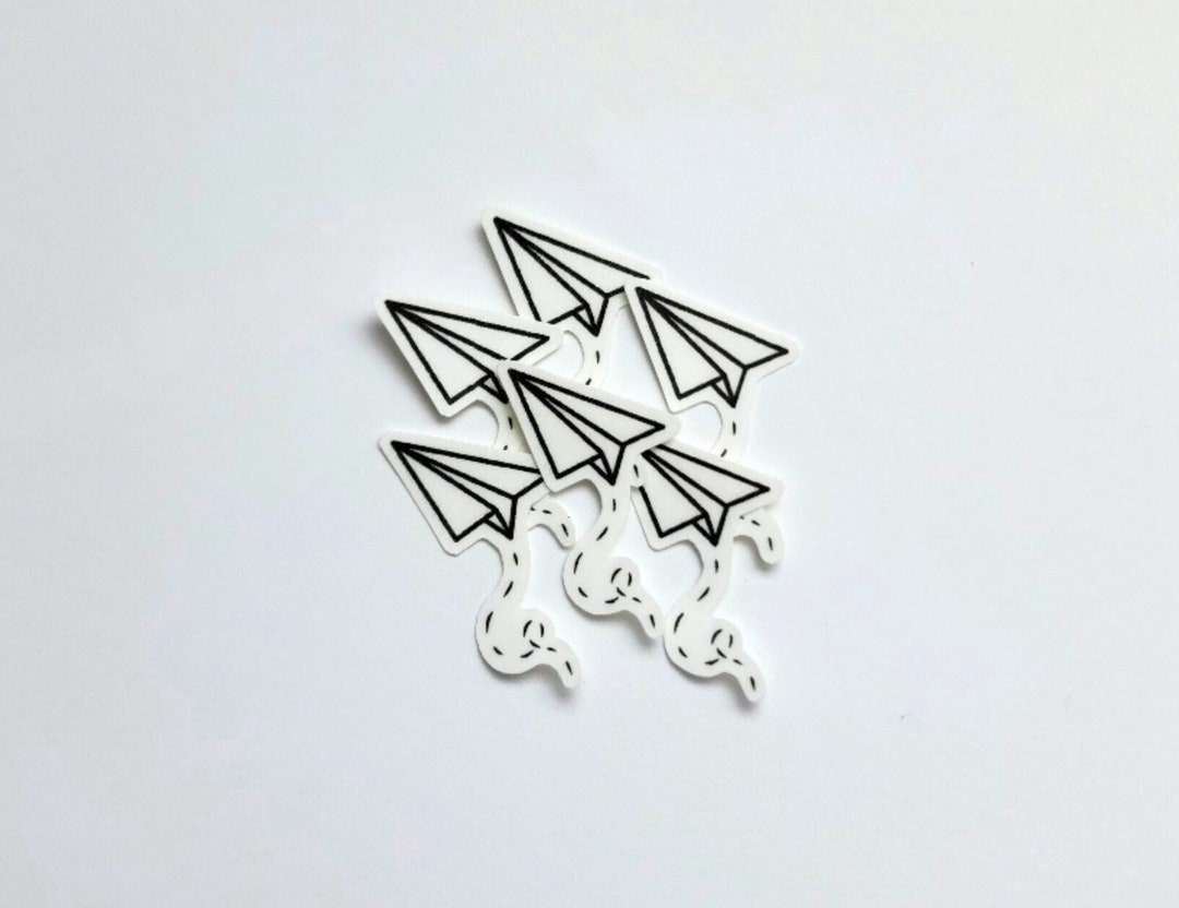 Paper Airplane Sticker set of 5 - Etsy