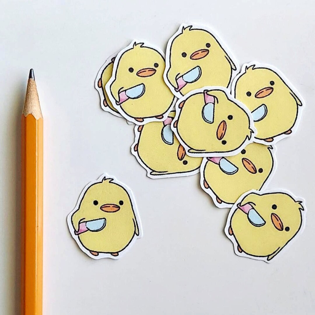 Duck With Knife Sticker set of 10 - Etsy
