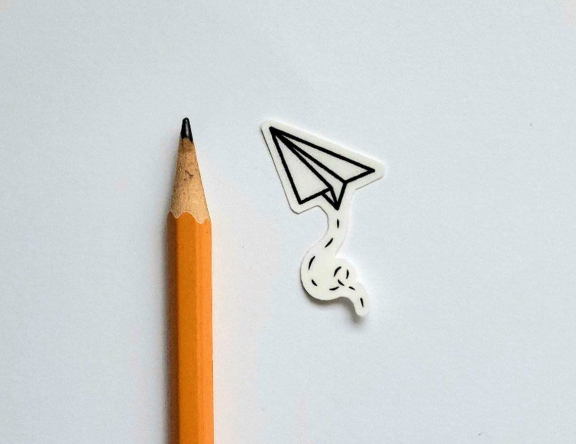 Paper Airplane Sticker set of 5 - Etsy