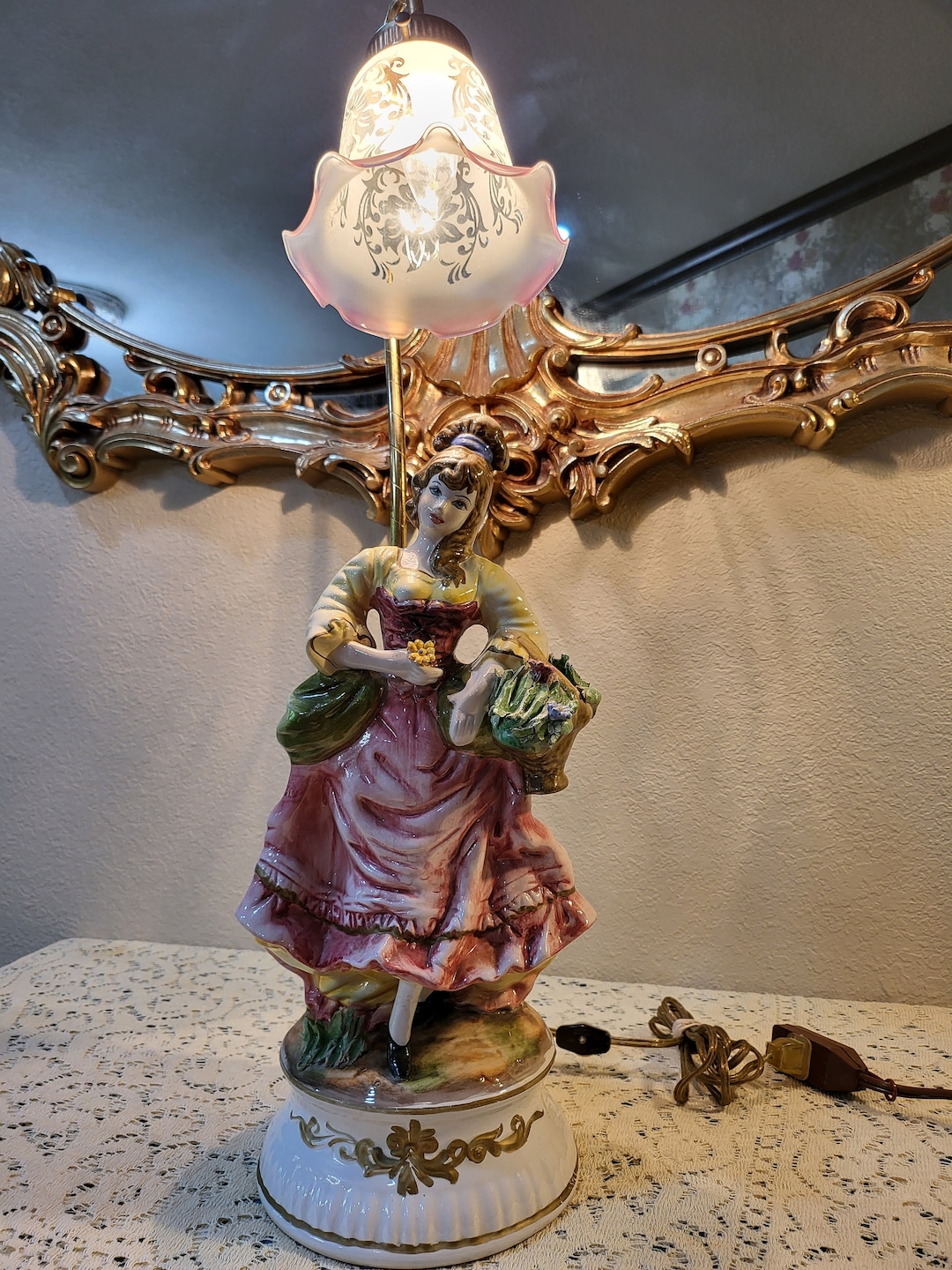 Vintage Lady Lamp - Etsy