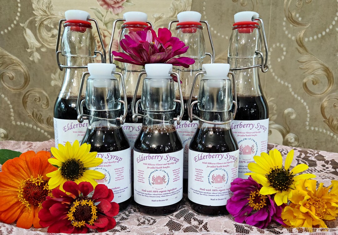 Organic Elderberry Syrup With Rosehips and Hibiscus Flowers - Etsy