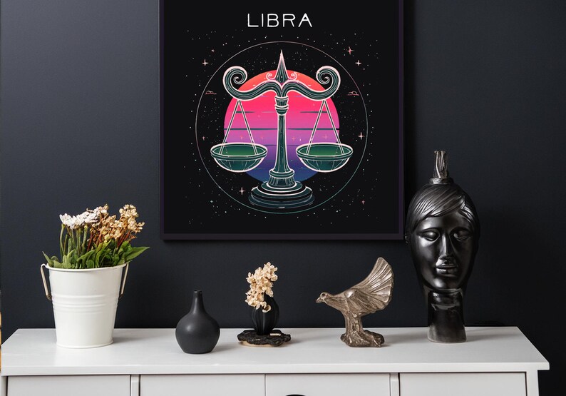 Libra Zodiac Constellation Art Print Personalized Zodiac Wall Art ...