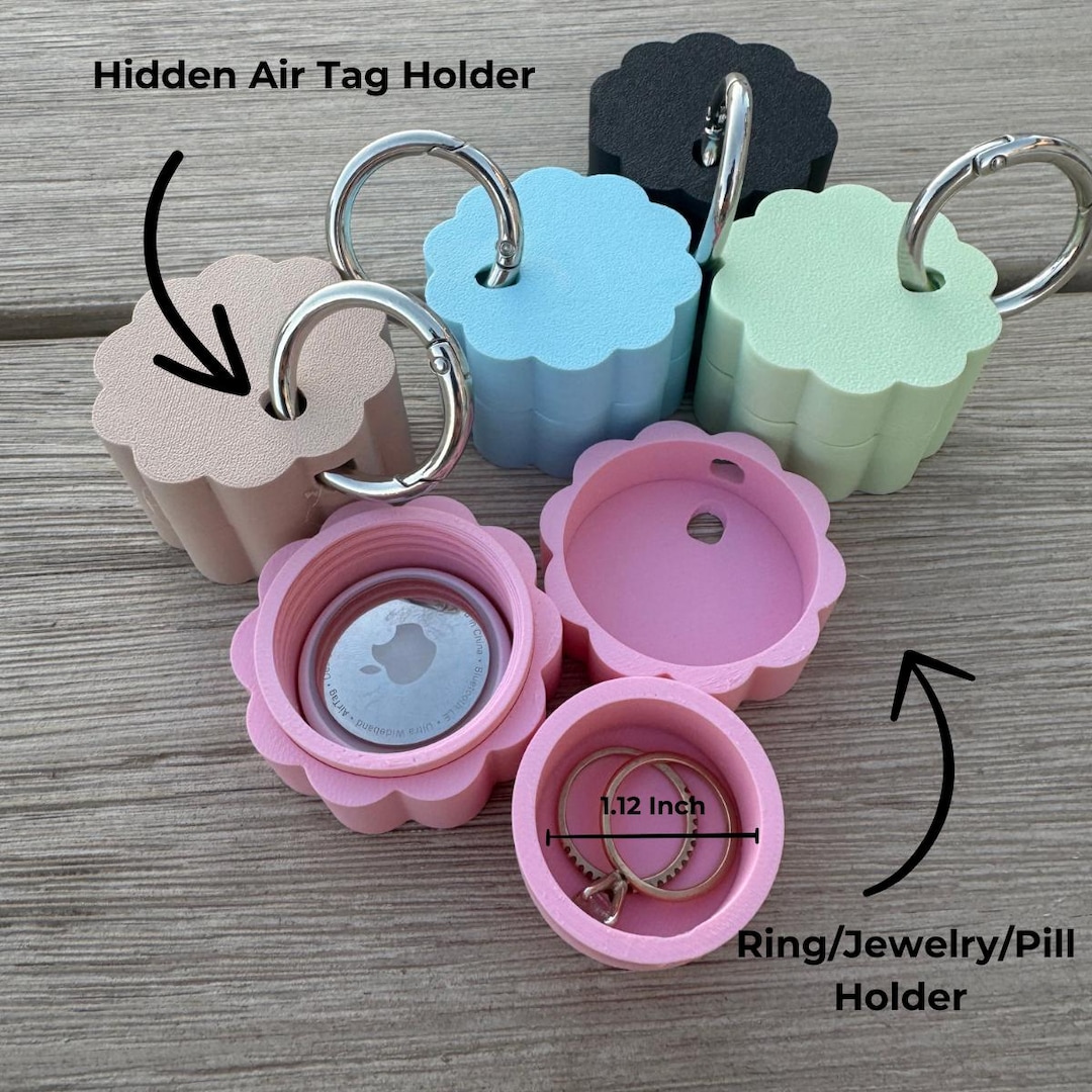 AirTag Flower Travel Ring Box | Keychain Ring Box | Travel Jewelry ...