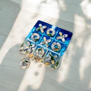 Ocean Resin Tic-tac-toe Set: Seashell Nautical Decor - Etsy