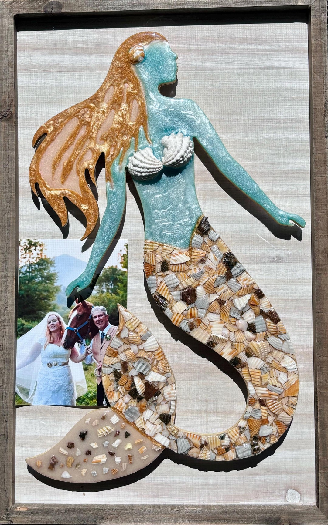 Custom Mermaid Seashell Art: Personalized Ocean Decor - Etsy
